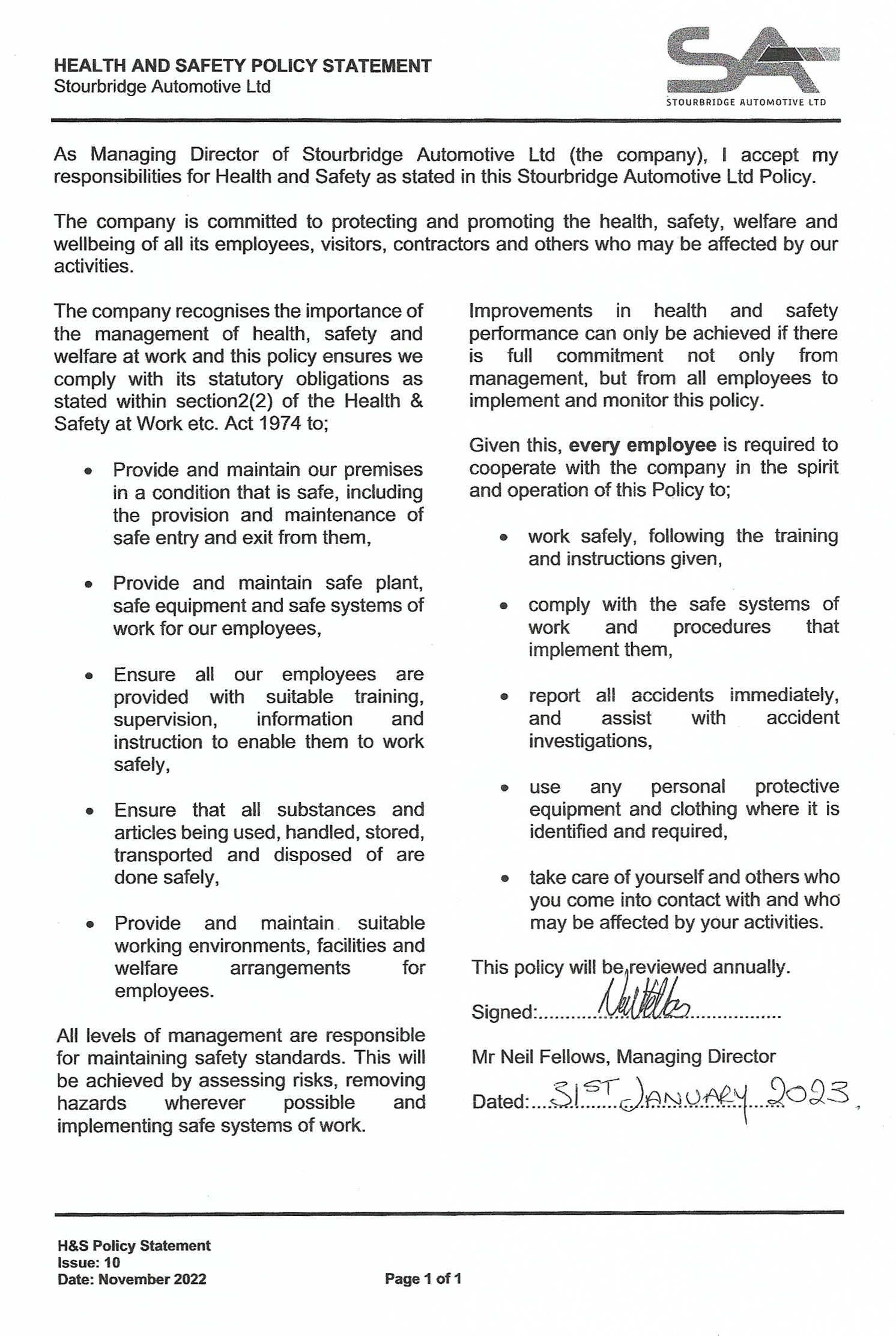 health-safety-policy-statement-2023 - Stourbridge Automotive